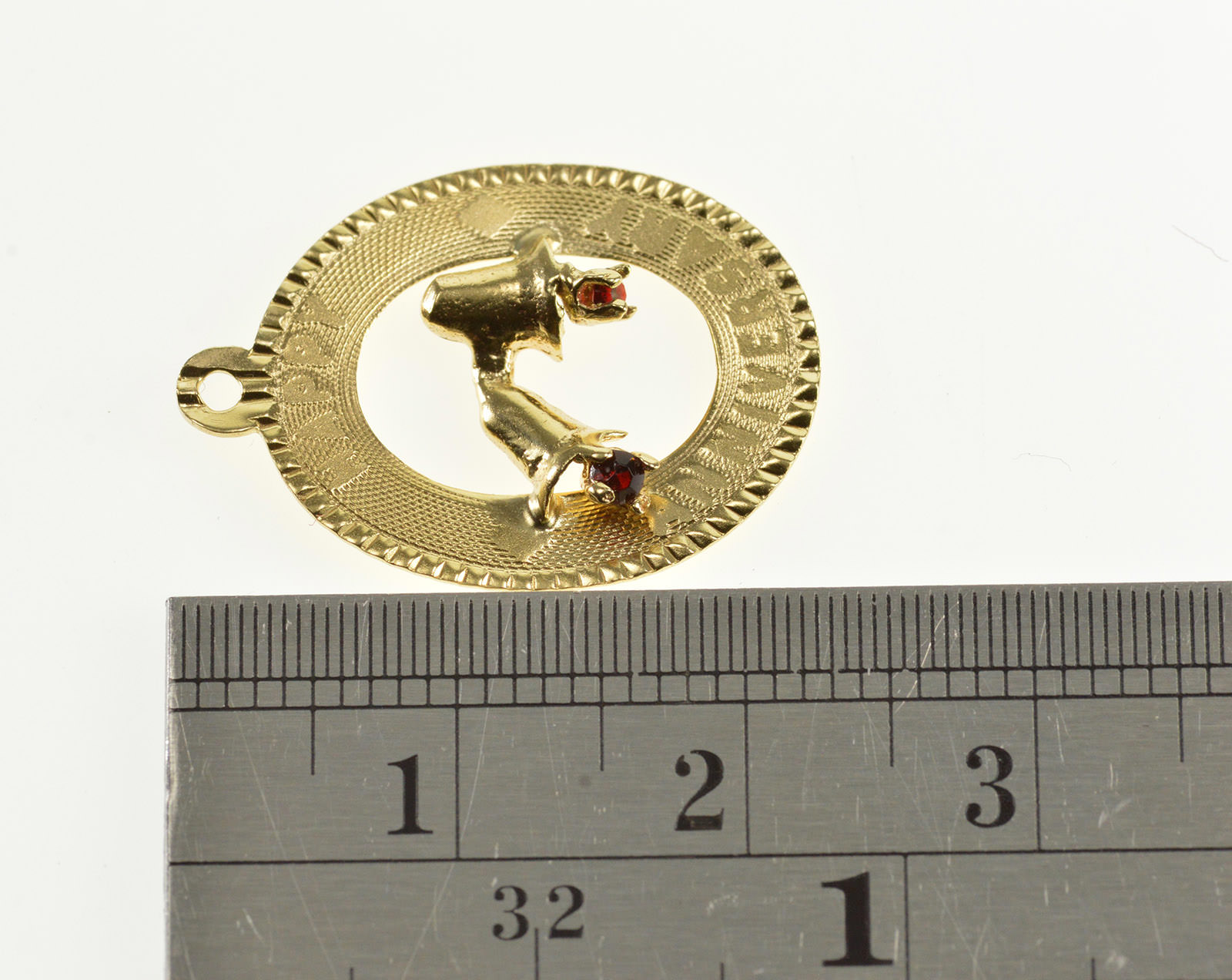 Starts @ Cost - 14K Happy Anniversary Garnet Wedding Bell Yellow Gold ...
