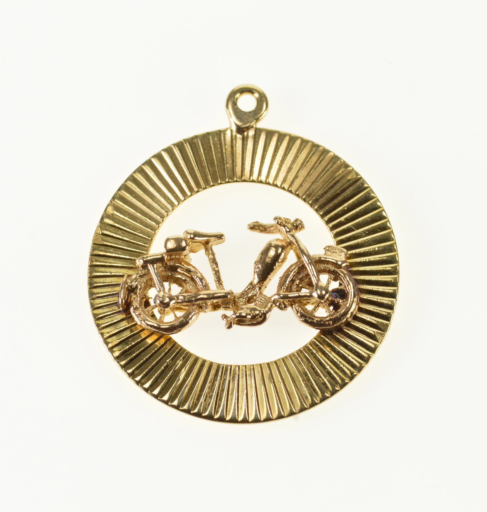 Starts @ Cost - 9K Motorcycle Bike Round Grooved Medallion Yellow Gold ...