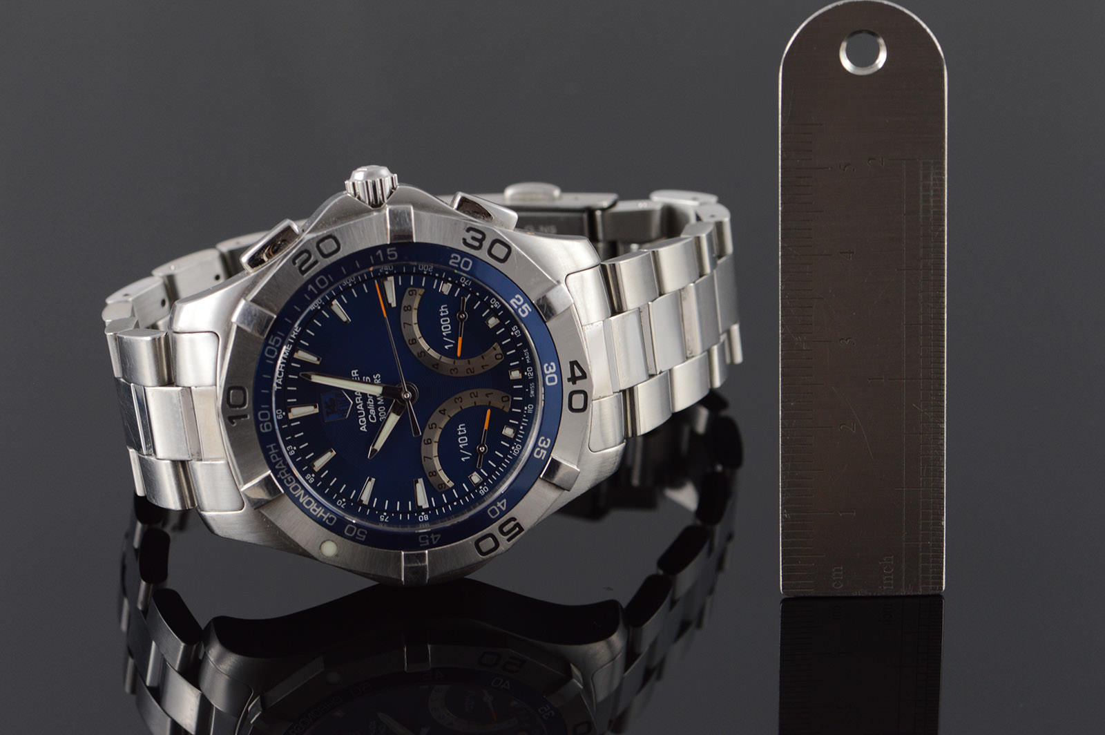 Starts @ Cost - Stainless Tag Heuer Aquaracer Calibre S Blue Dial Wrist ...