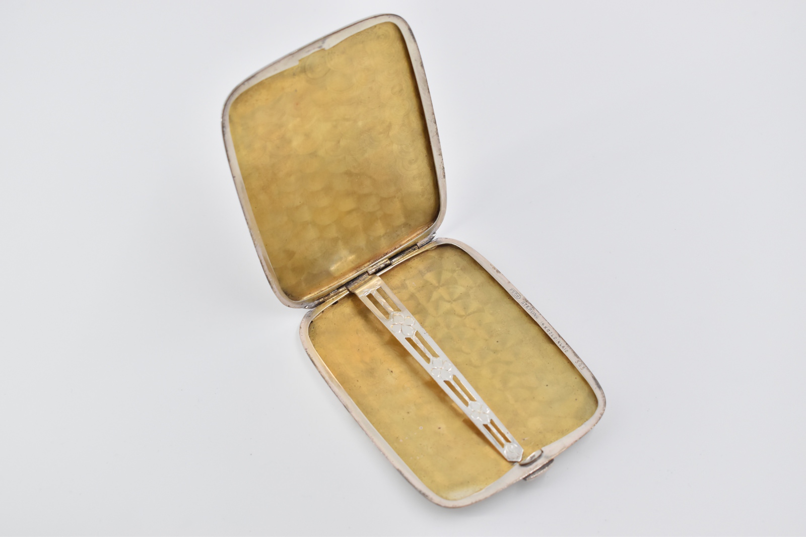Sterling Silver 14k Gold Inlay Monogram Vintage Cigarette Case ...