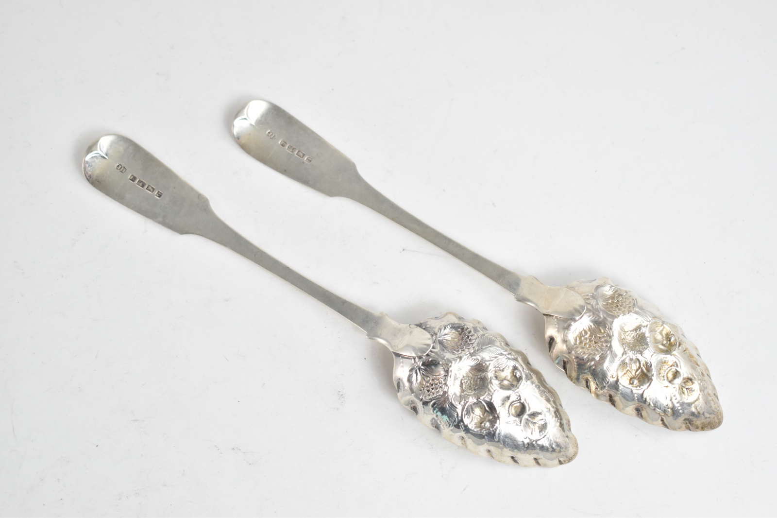 Sterling Silver 1824 Joseph Hicks Exeter Georgian Berry Spoons (2 pcs ...