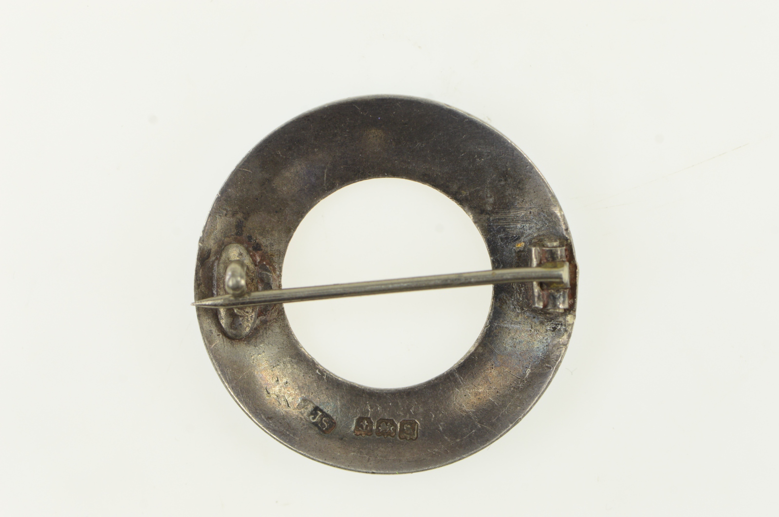 Sterling Silver 1960's Vintage Enamel Circle Round Pin/Brooch ...