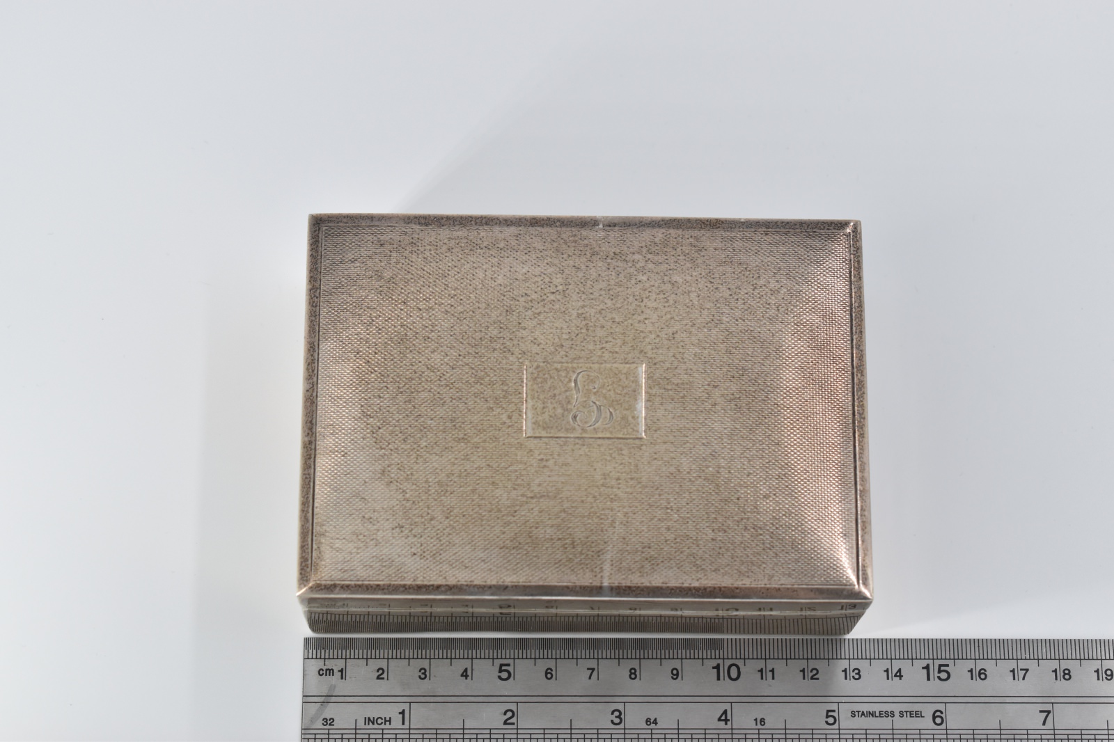 Sterling Silver 1962 Harman Brothers Wood Lined Monogram Box | Property ...