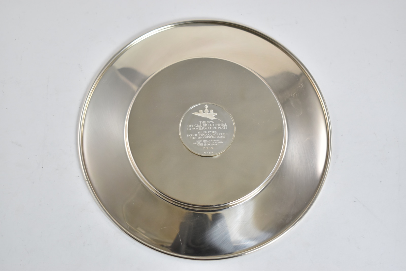 Sterling Silver 1974 Bicentennial Plate John Adams 24k Gold Plated ...