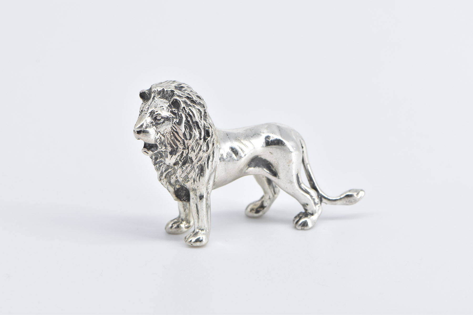 Sterling Silver 3D Adult Male Lion Mane African Animal Figurine ...