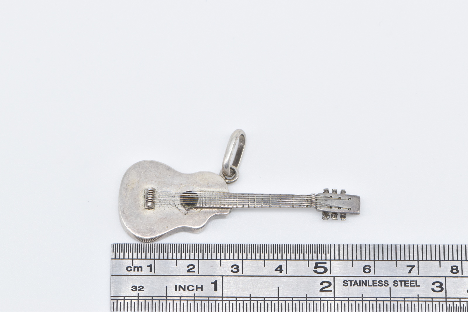 Sterling Silver 3D Articulated Guitar String Instrument Charm/Pendant ...