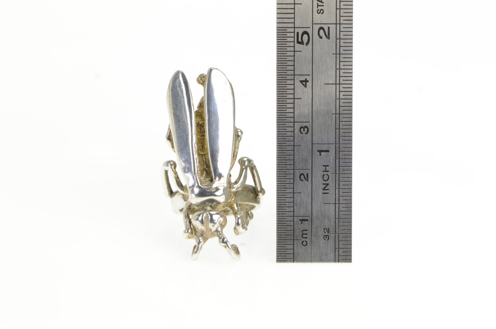 Sterling Silver 3D Cicada Locust Bug Insect Statement Ring, Size 5.25 ...