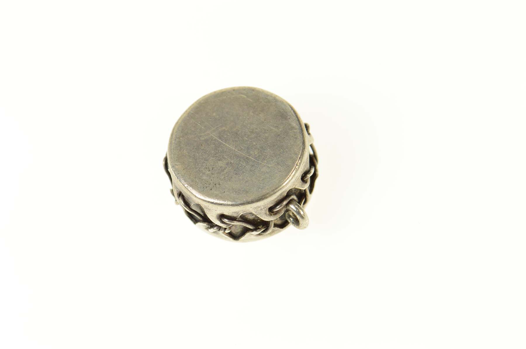 Sterling Silver 3D Ornate Woven Drum Musical Instrument Charm/Pendant ...