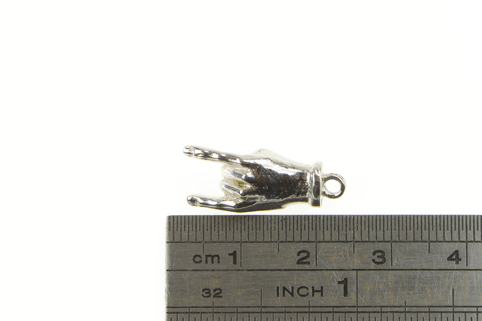 Sterling Silver 3D Rock & Roll Hand Sign Symbol Charm/Pendant ...