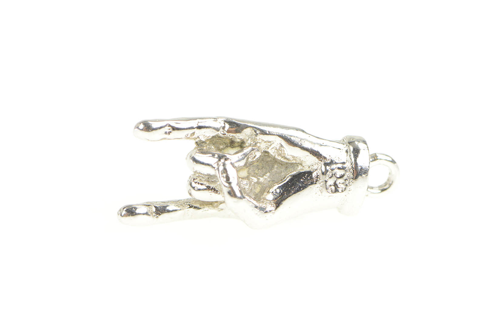 Sterling Silver 3D Rock & Roll Hand Sign Symbol Charm/Pendant ...