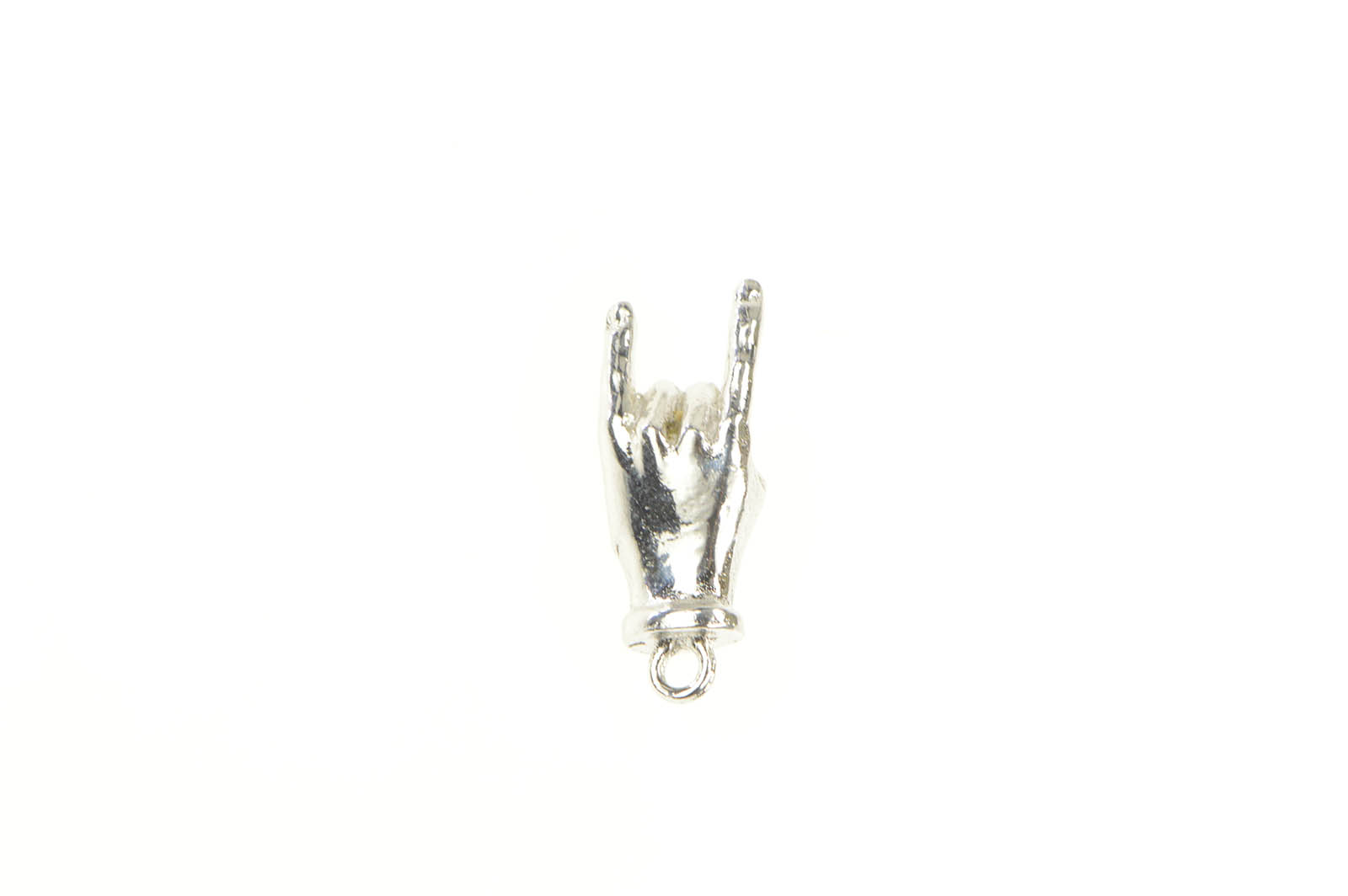Sterling Silver 3D Rock & Roll Hand Sign Symbol Charm/Pendant ...