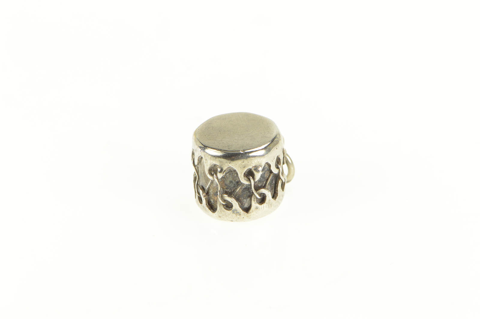 Sterling Silver 3D Traditional Woven Drum Music Instrument Charm ...