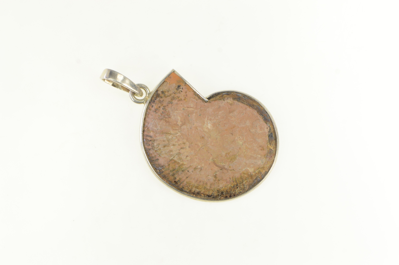 Sterling Silver Ammolite Fossil Shell Ornate Medallion Pendant ...