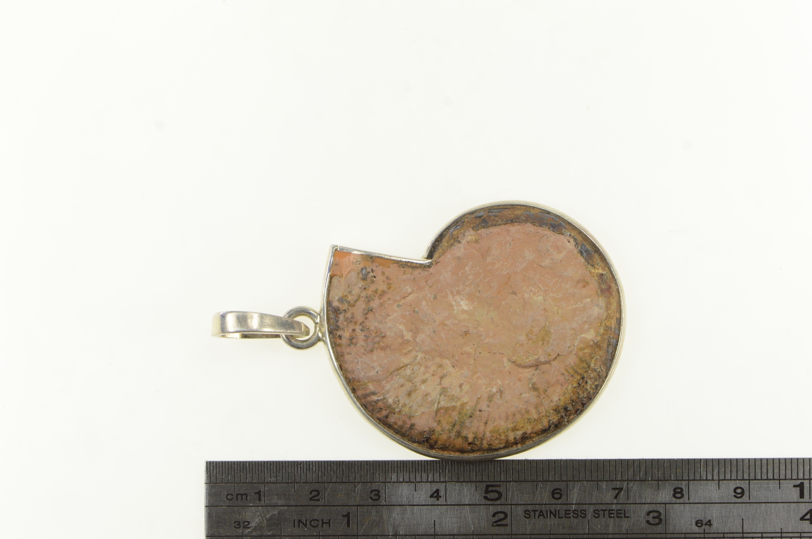 Sterling Silver Ammolite Fossil Shell Ornate Medallion Pendant ...
