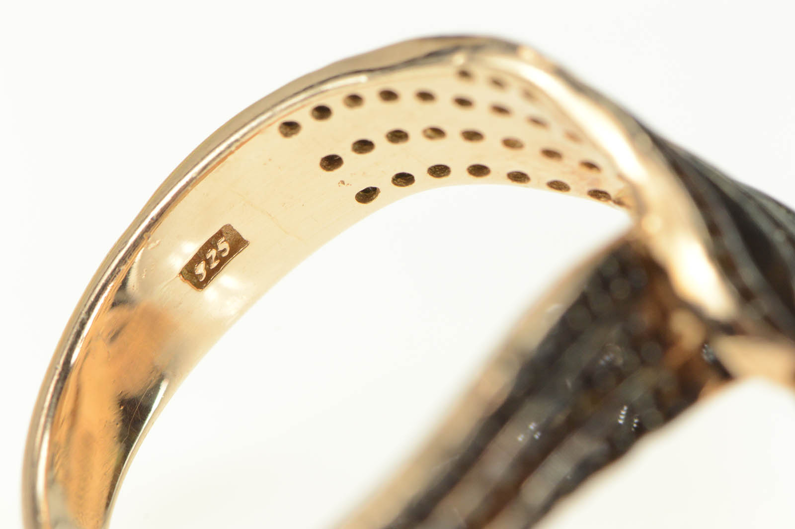 Sterling Silver Angel Wings Pave Sim. Black Diamond Rose Ring, Size 7. ...