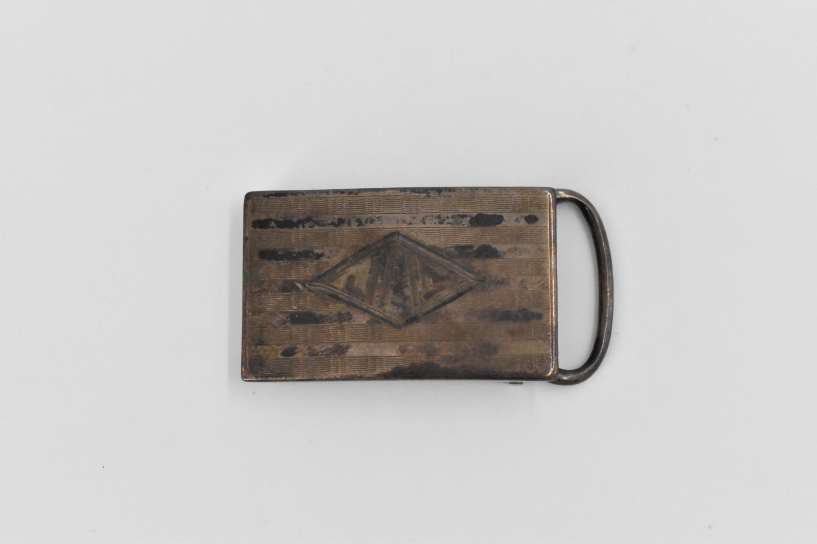 Sterling Silver Art Deco Monogram Pinstripe Vintage Belt Buckle ...