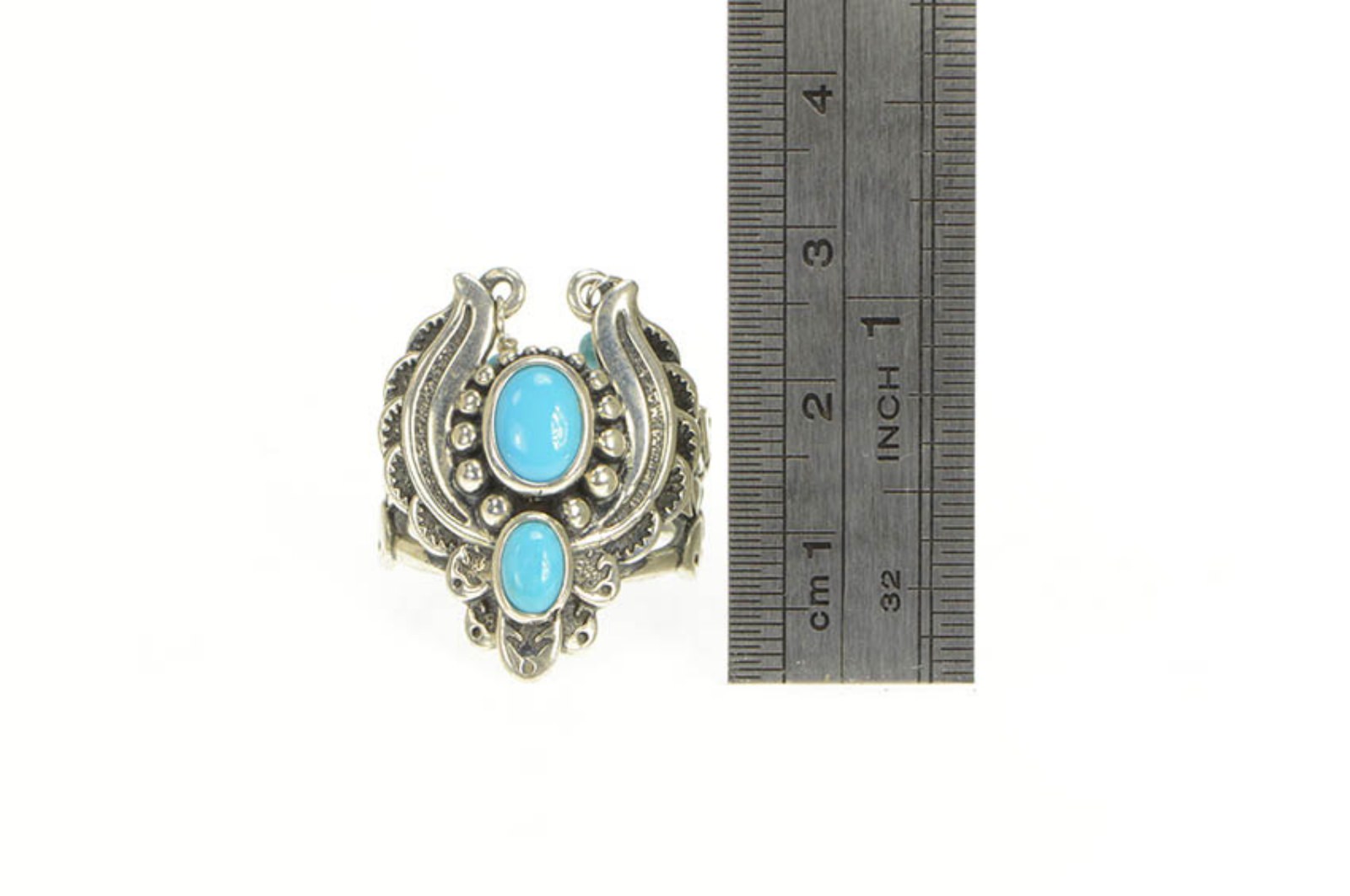 Sterling Silver Carolyn Pollack Relios Turquoise Dangle Ring, Size 7.25 ...