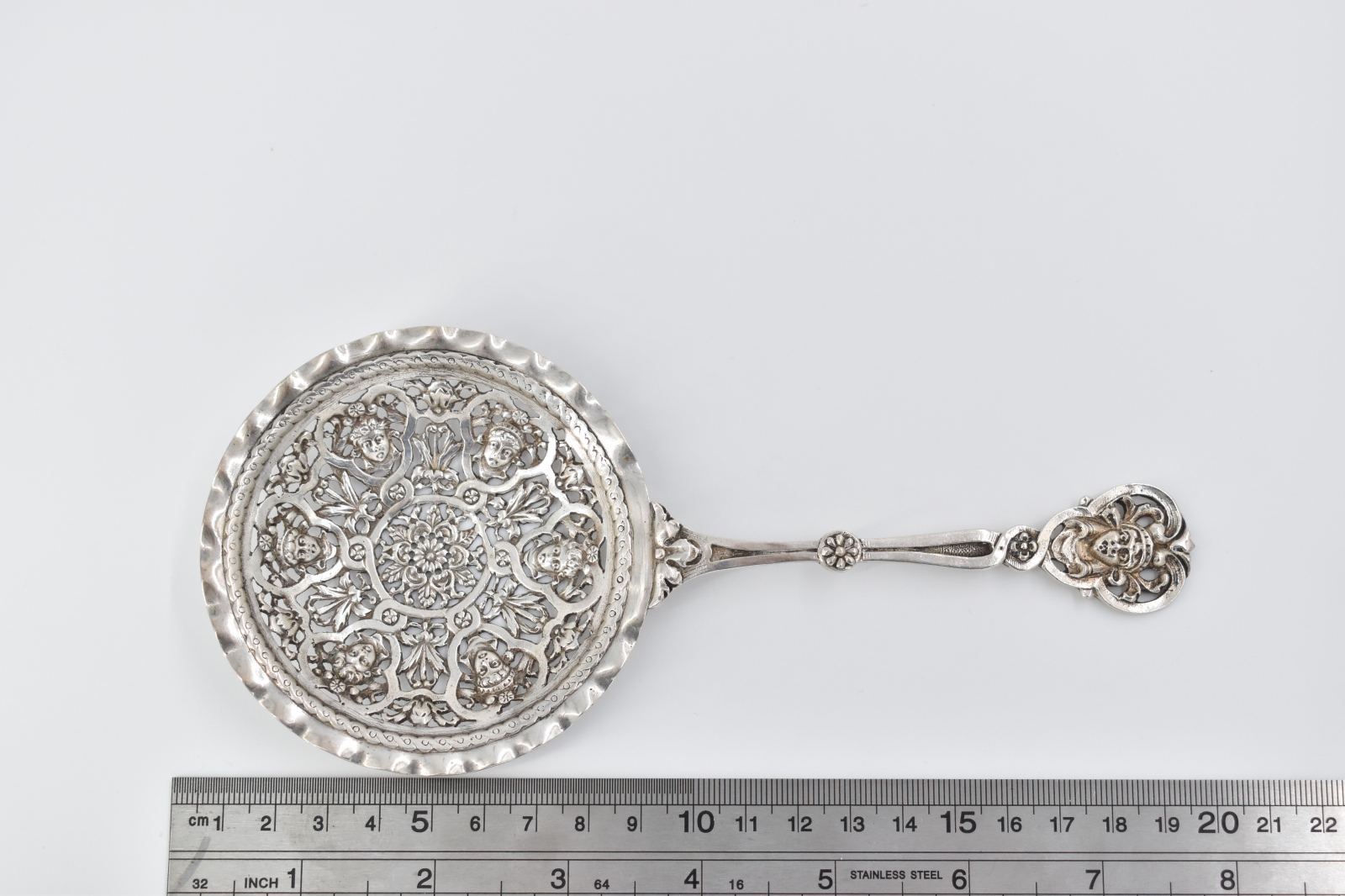 Sterling Silver Chinese Cast Filigree Nut Serving Spoon | Property Room