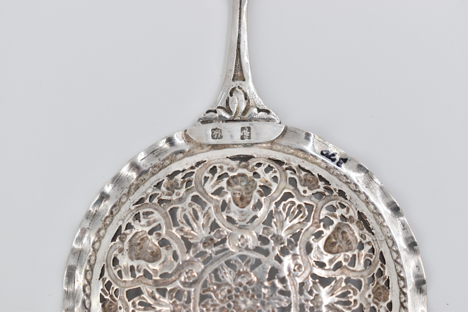 Sterling Silver Chinese Cast Filigree Nut Serving Spoon | Property Room