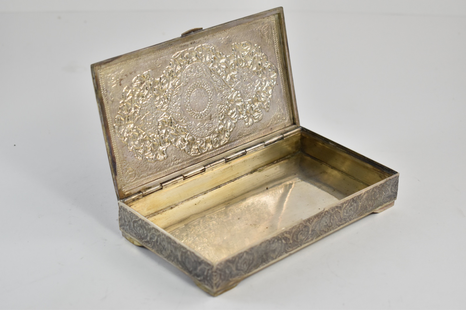 Sterling Silver Egyptian Arabesque Motif Ornate Jewelry Box | Property Room