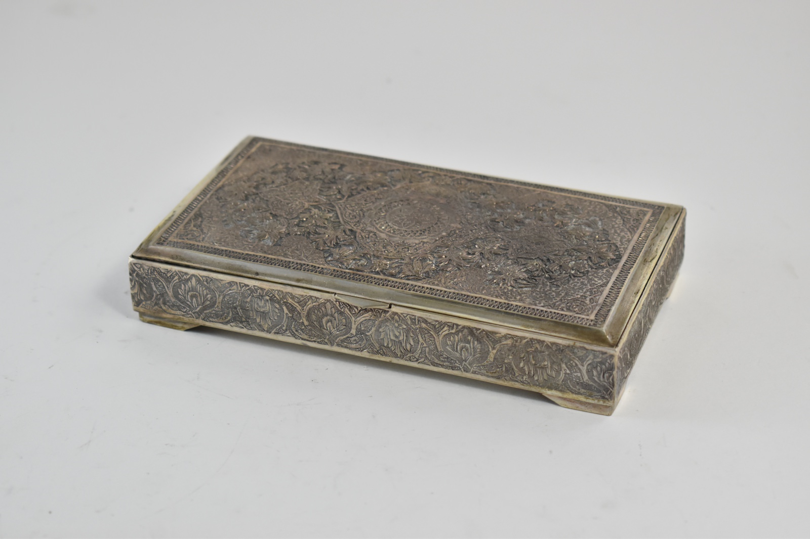 Sterling Silver Egyptian Arabesque Motif Ornate Jewelry Box | Property Room