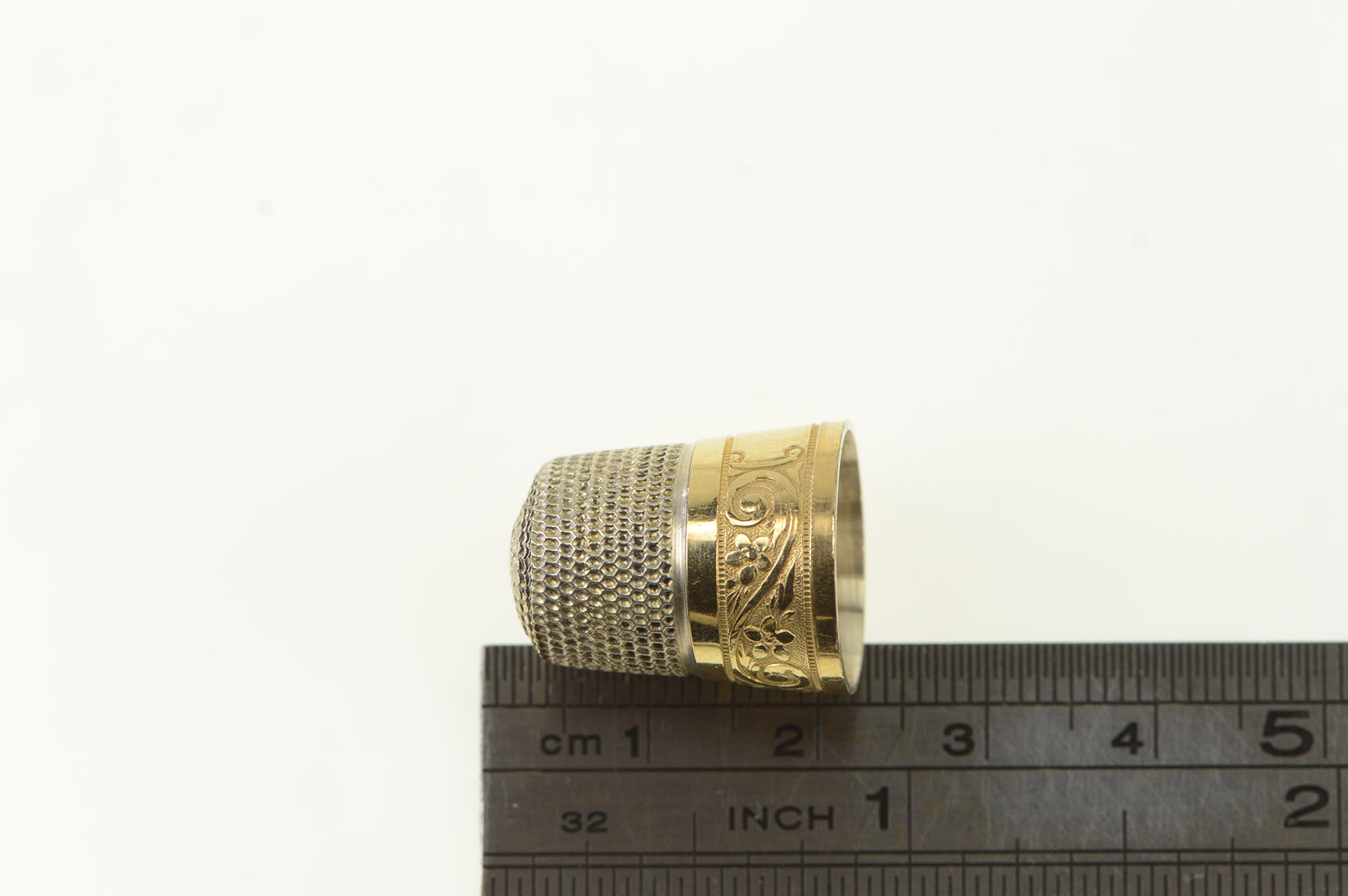Sterling Silver Engraved Vintage Thimble Sewing Tool | Property Room