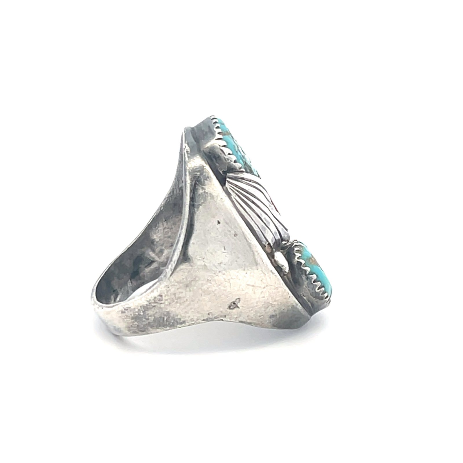 Sterling Silver Gary Vacit Turquoise Coral Zuni Native Amer. Ring, Size ...