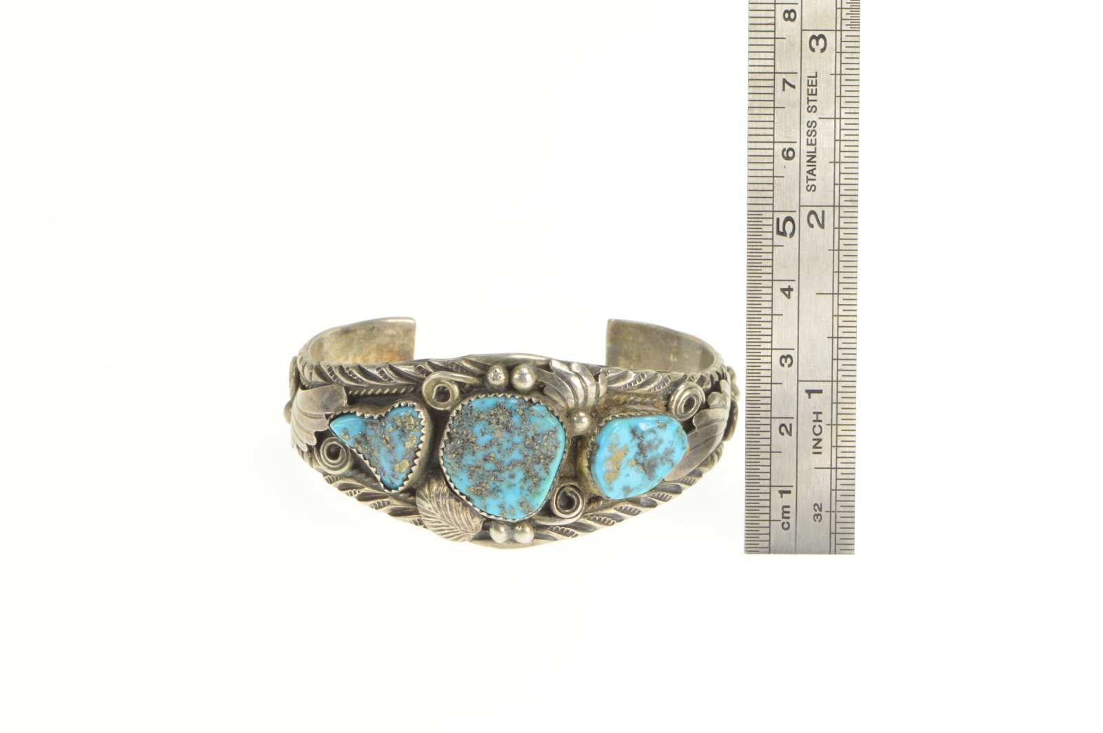 Sterling Silver Gilbert Adeky Turquoise Navajo Native American Bracelet ...