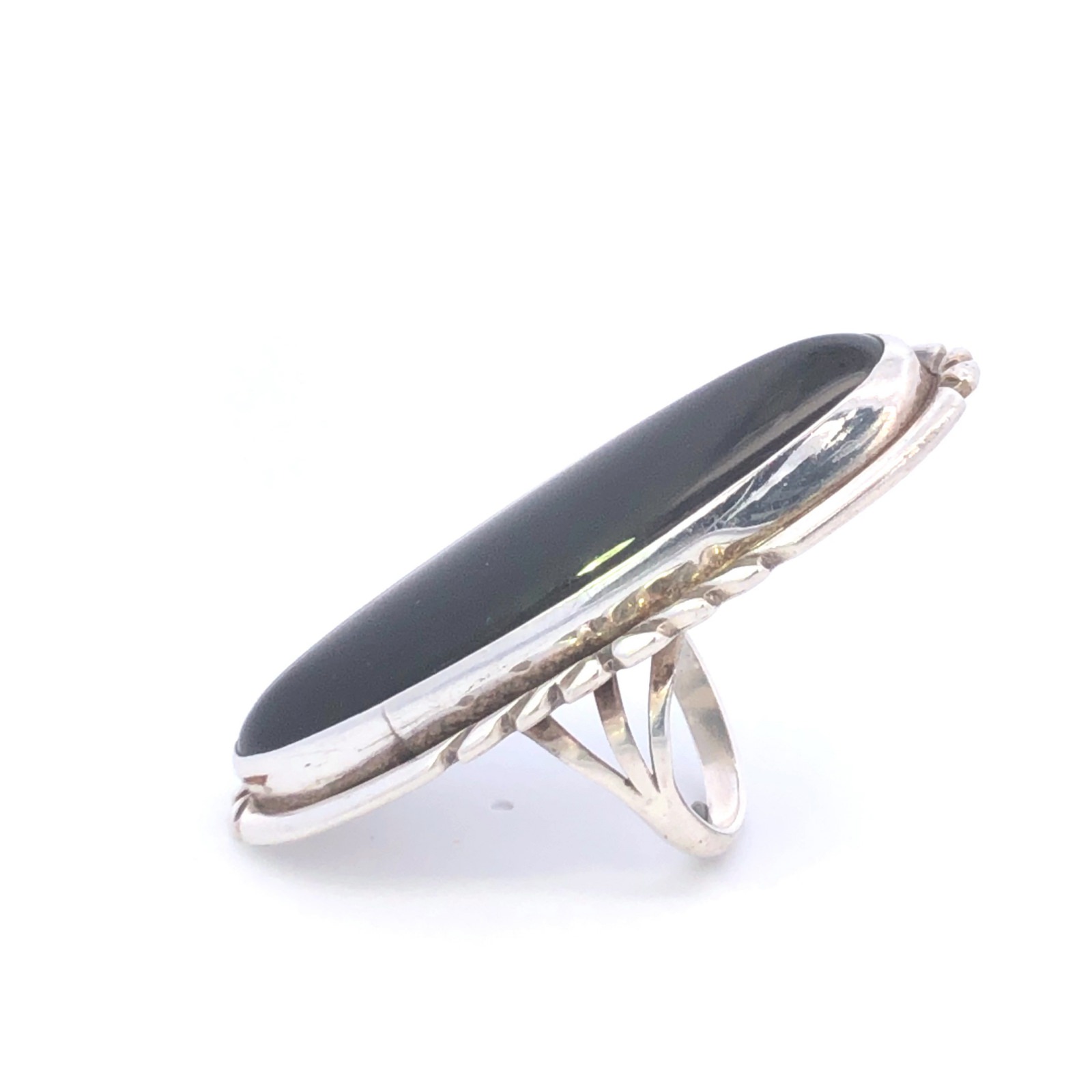 Sterling Silver Gilo Grace Nakai Black Onyx Statement Ring, Size 9.5 | Property Room
