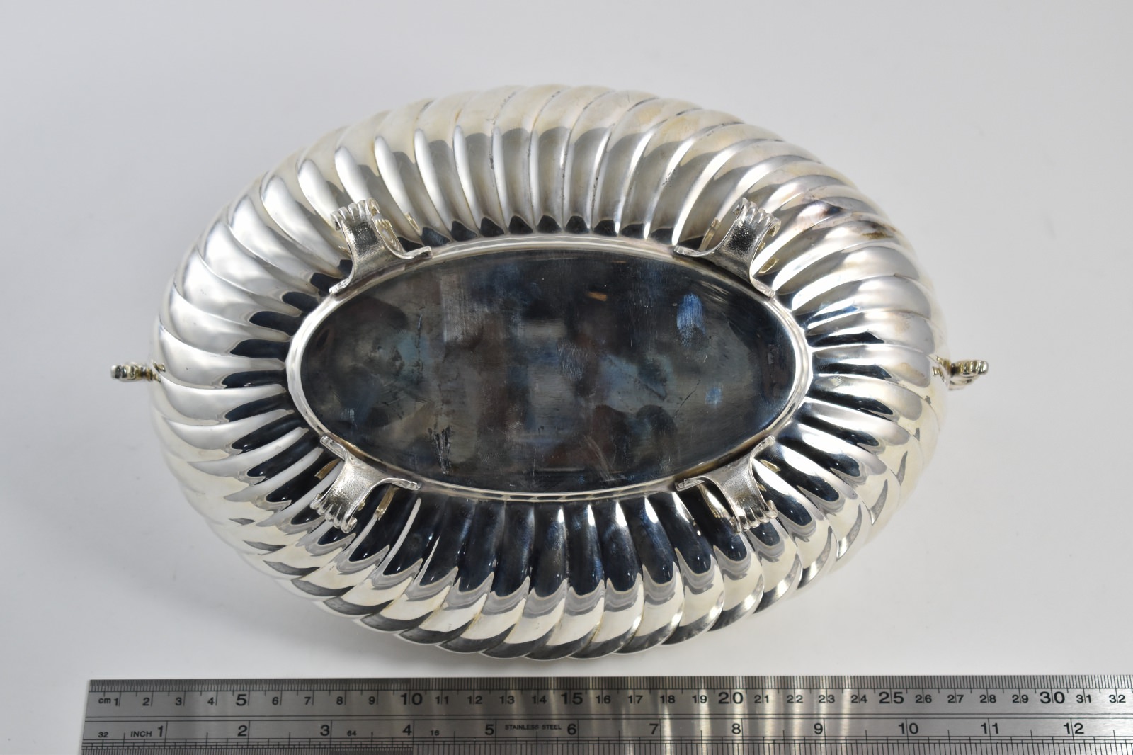 Sterling Silver Hazorfim Swirl Pattern Oval Bowl Serving Dish ...