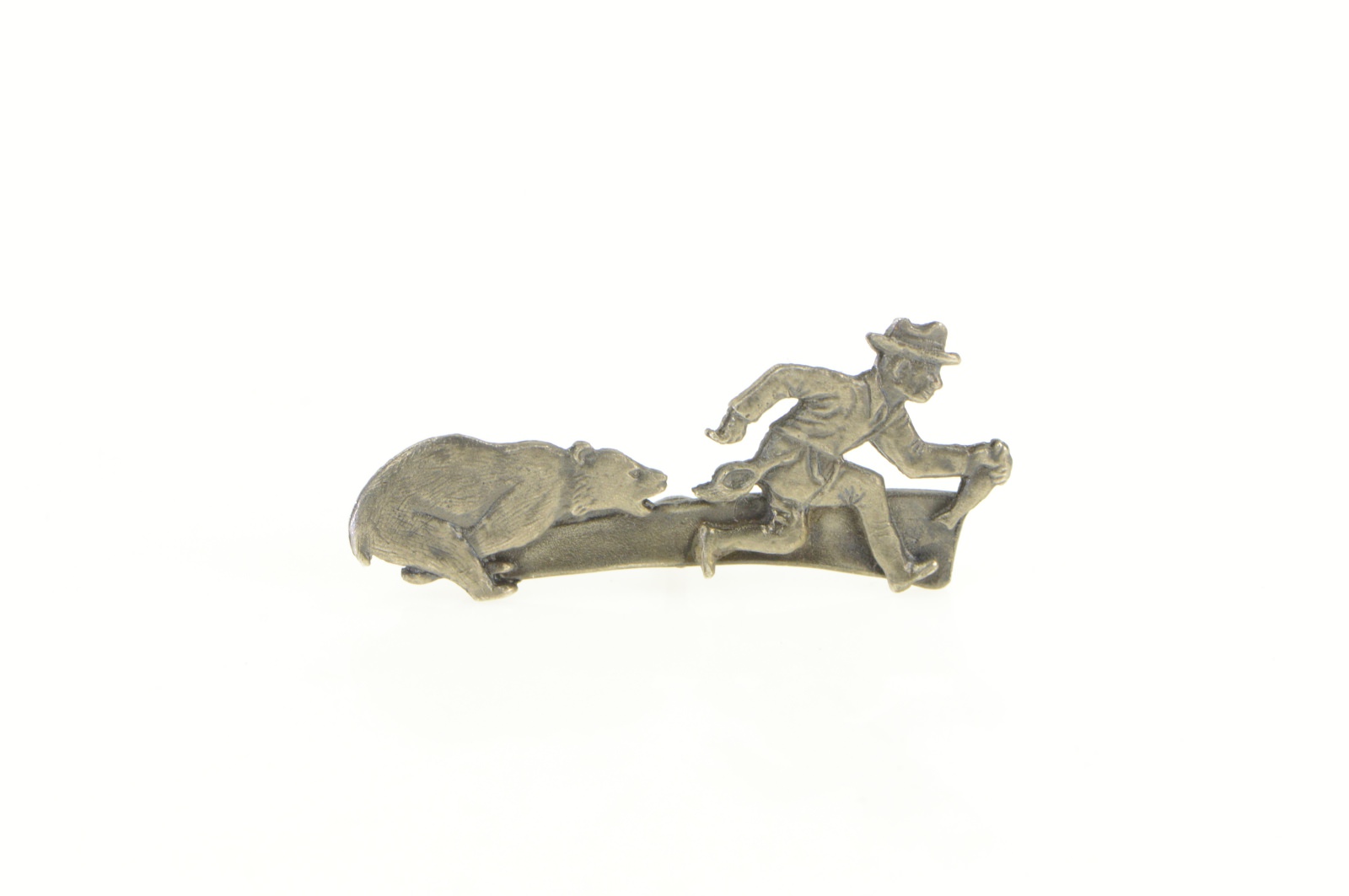 Sterling Silver Hugh Glass Bear American History Lapel Pin/Brooch ...