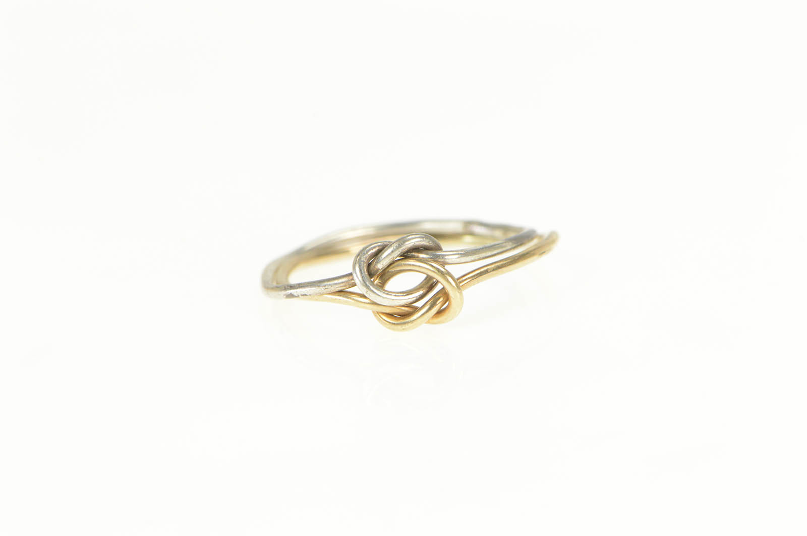 Sterling Silver Interlocking Knot Promise Symbol 14k Gold Ring, Size 7. ...