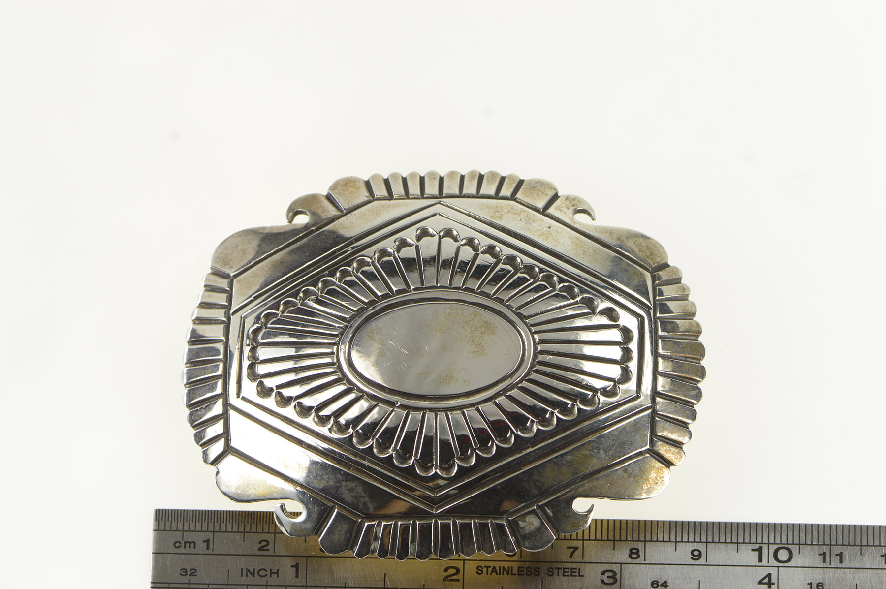 Sterling Silver Leon Martinez Navajo Belt Buckle | Property Room