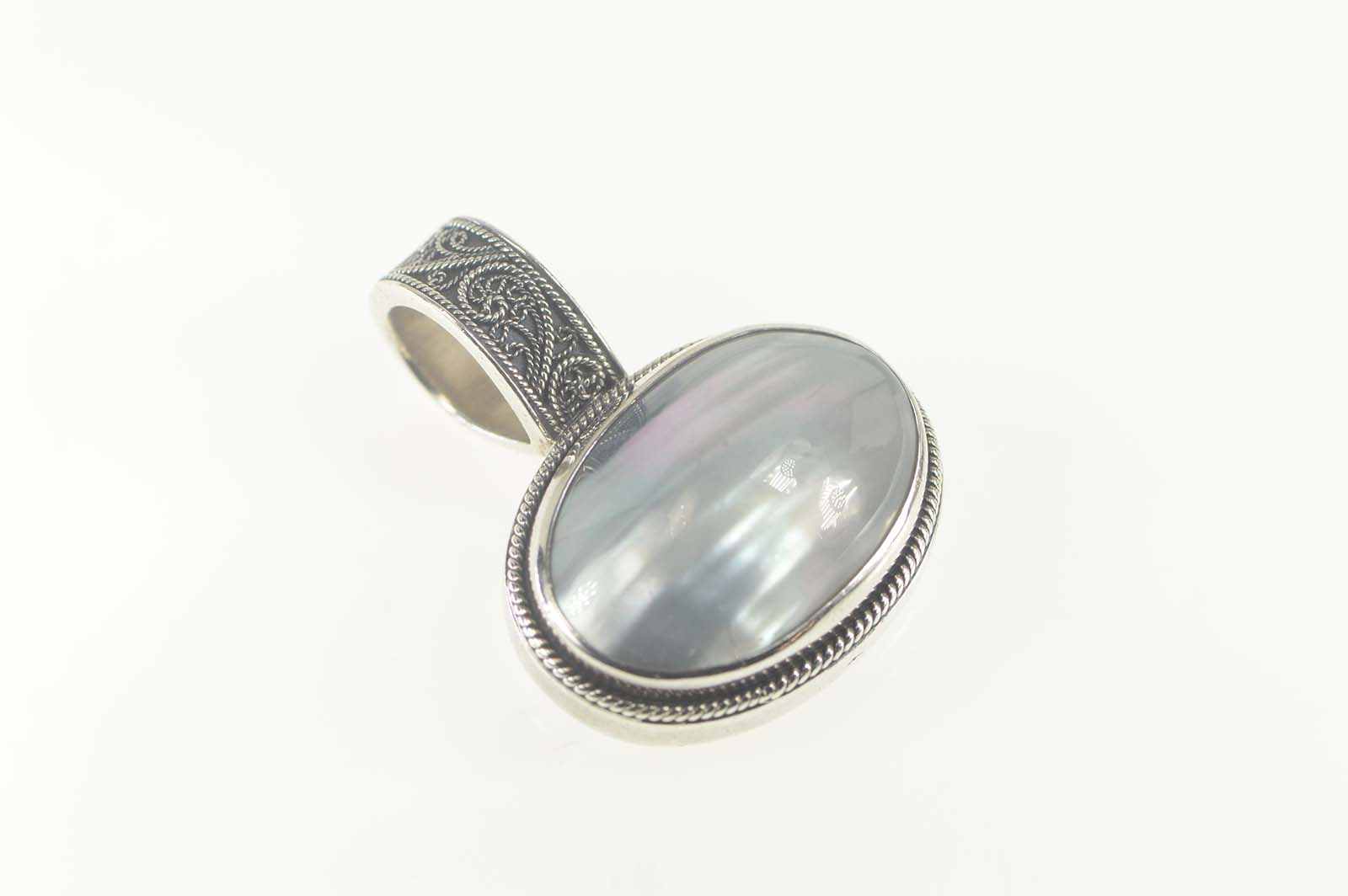 Sterling Silver Lori Bonn Pearl Elaborate Designer Statement Pendant ...