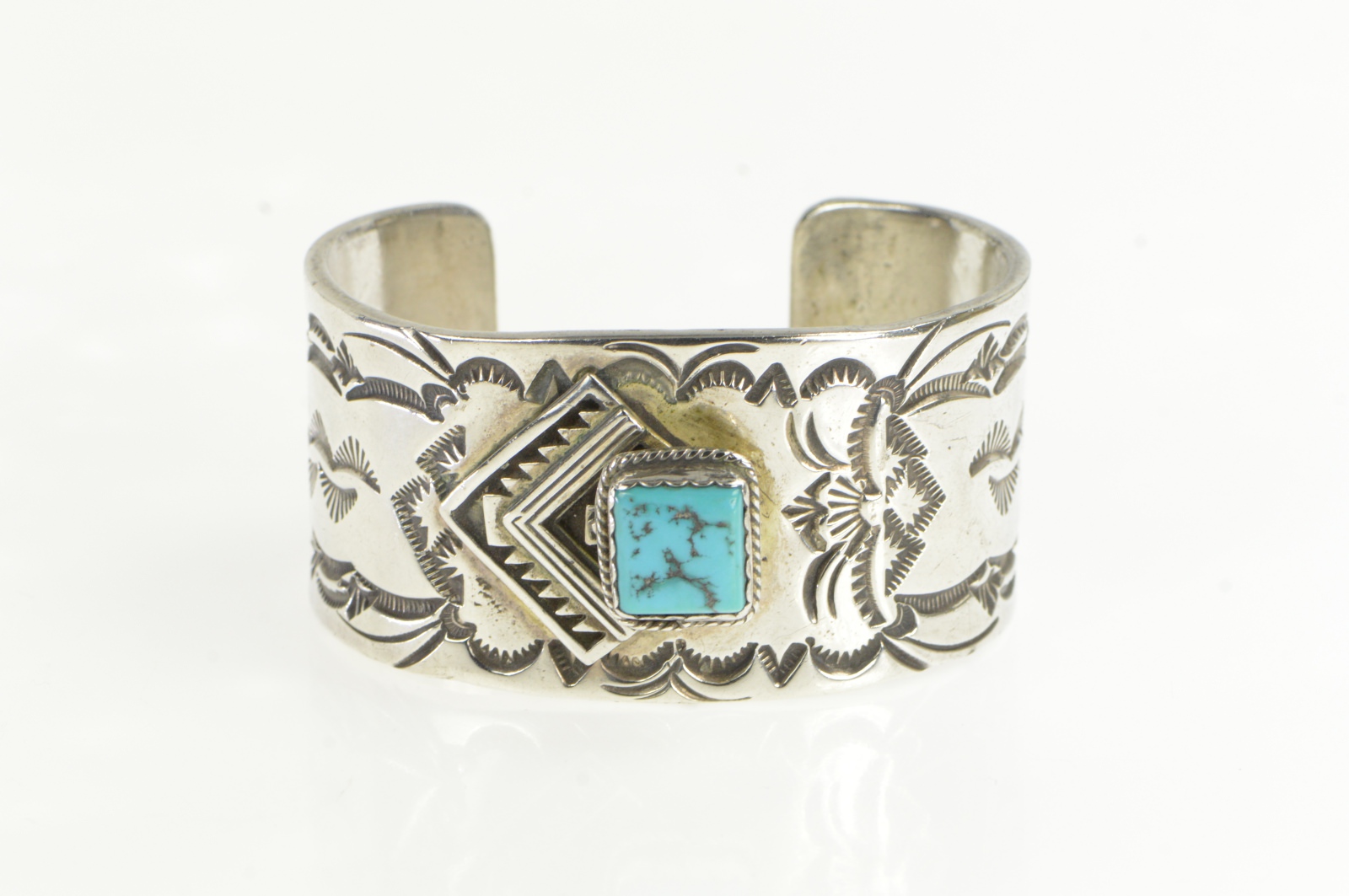 Sterling Silver N Native American Navajo Turquoise Cuff Bracelet 7 ...