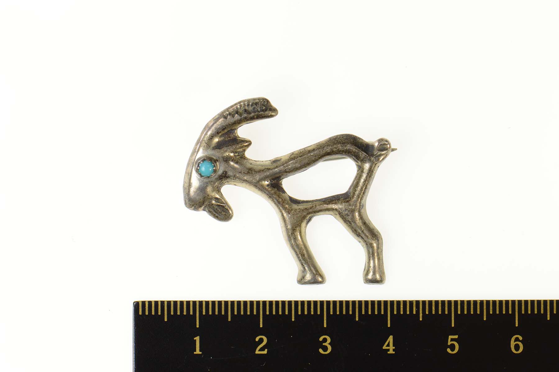 Sterling Silver Native American Turquoise Mountain Goat Pin/Brooch ...