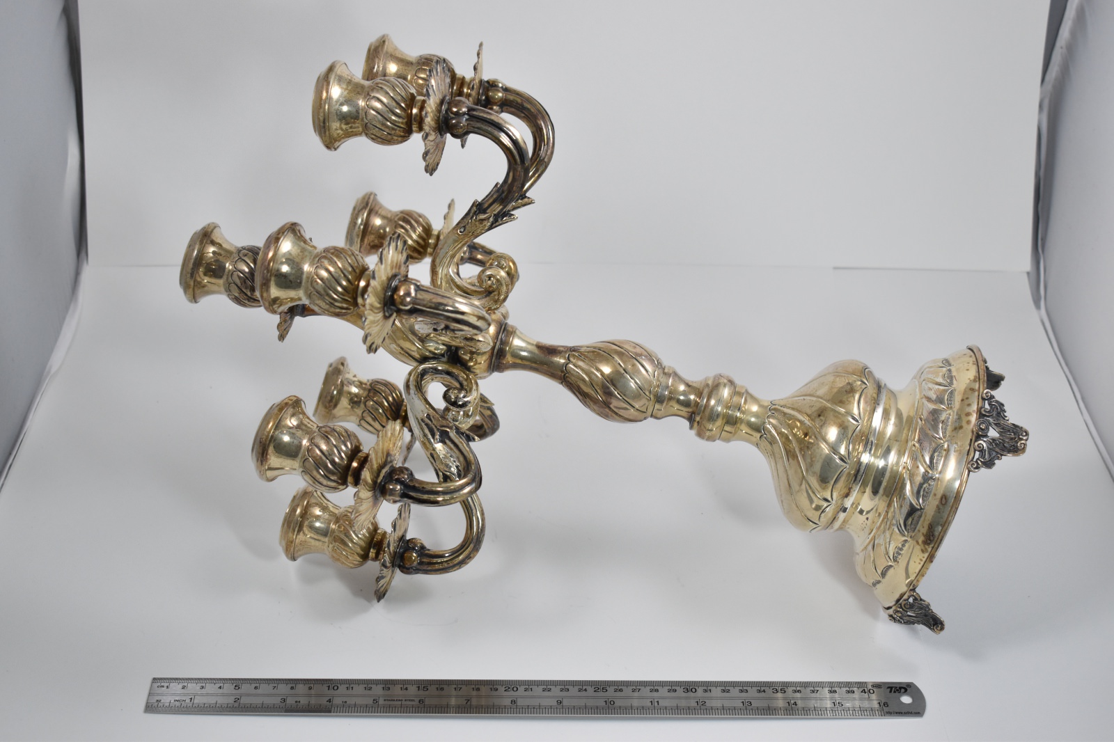 Sterling Silver Ornate 8 Stick Candelabra | Property Room