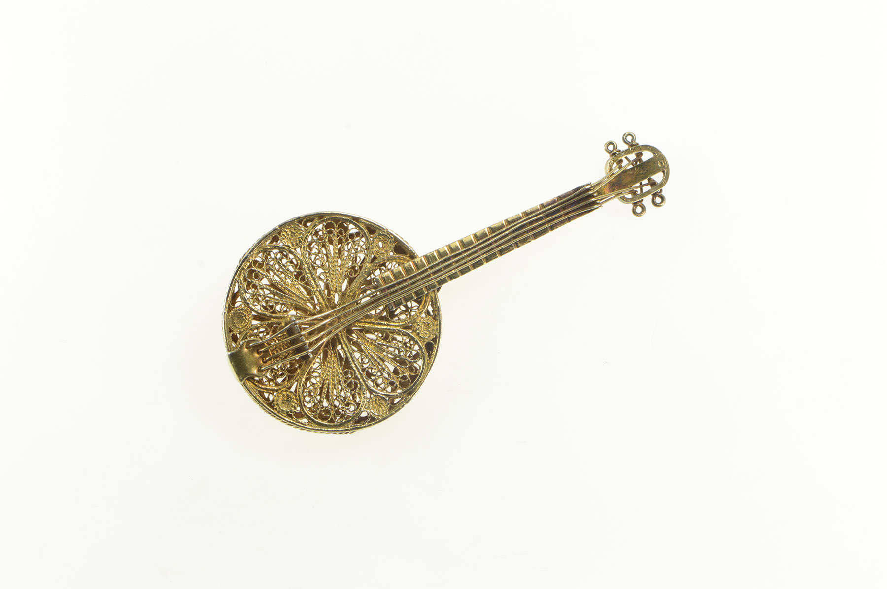 Sterling Silver Ornate Filigree Domra Russian String Instrument Pin ...