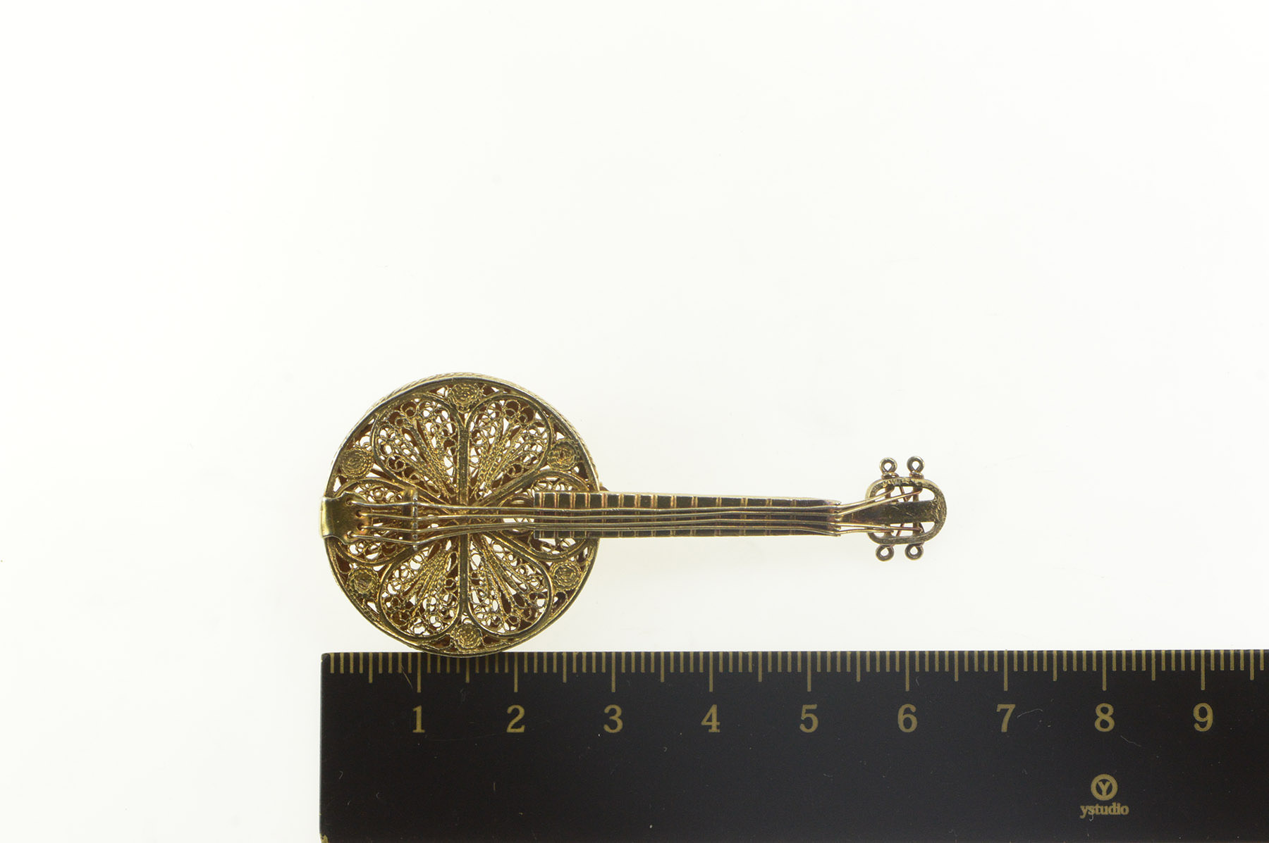 Sterling Silver Ornate Filigree Domra Russian String Instrument Pin ...