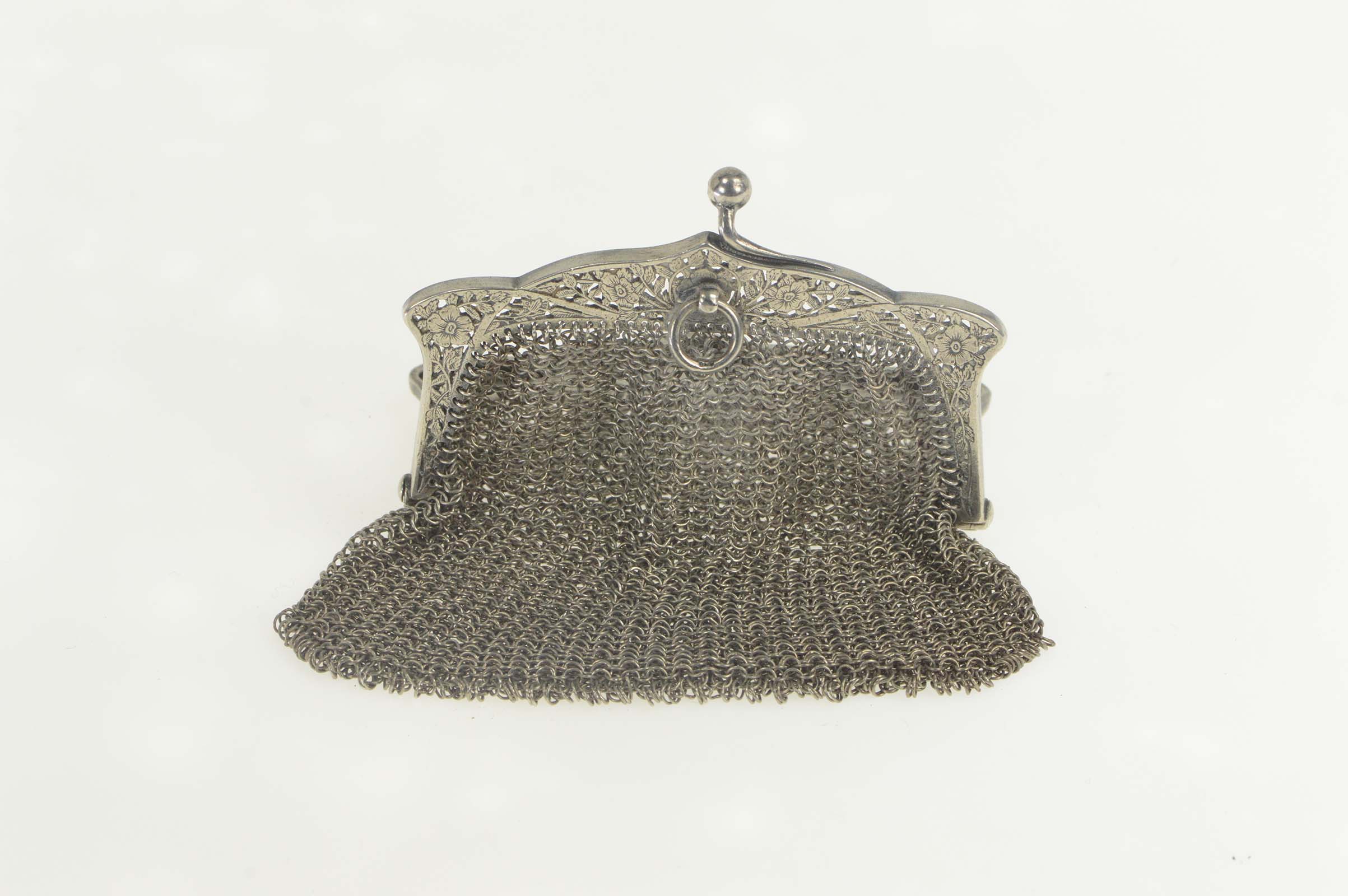 Sterling Silver Ornate Floral Victorian Mesh Chain Coin Purse ...