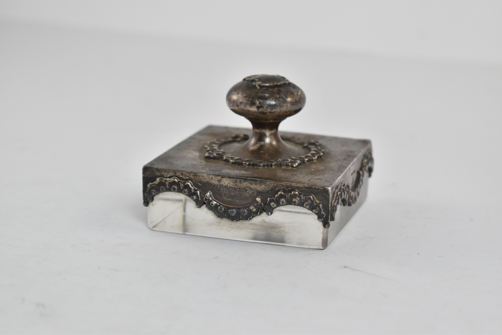 Sterling Silver Ornate Glass Letter Sealer Press Paperweight | Property ...