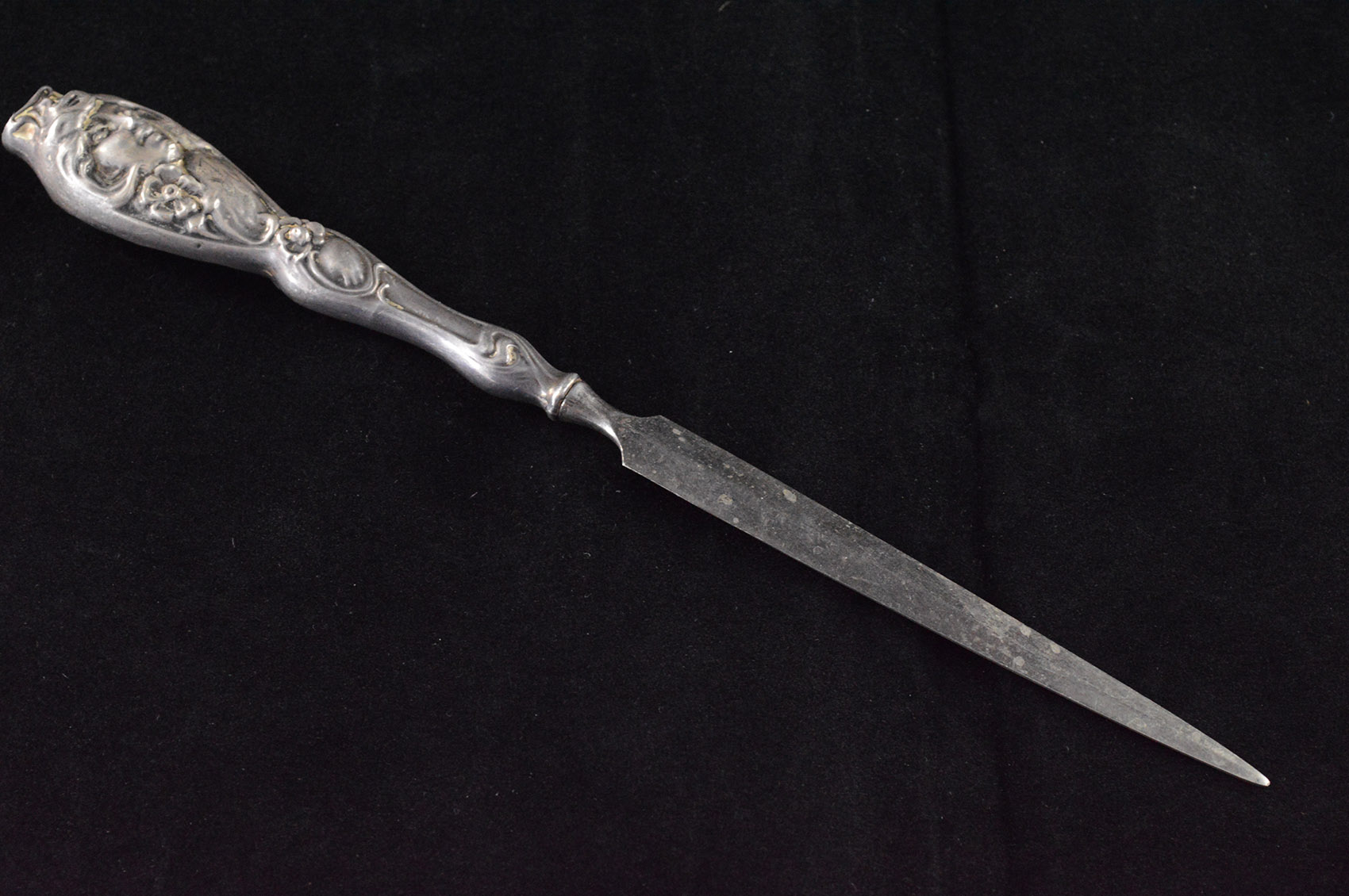 Sterling Silver Ornate Woman & Flower Silver Letter Opener | Property Room