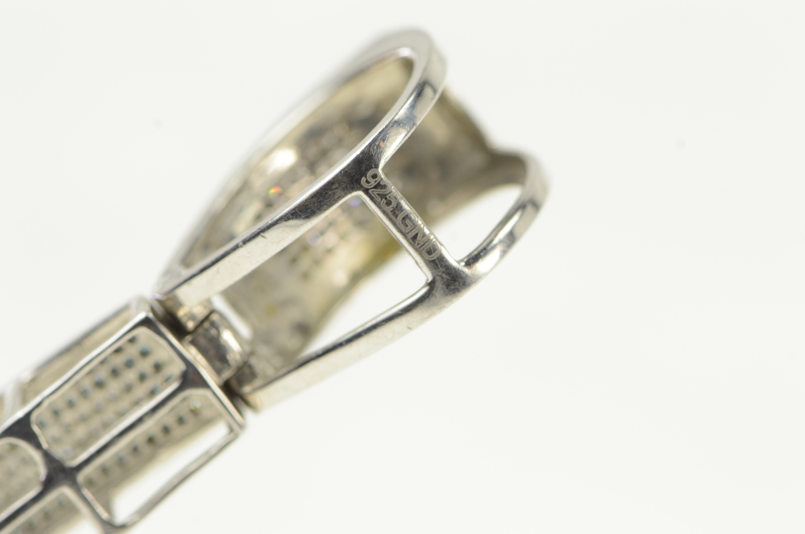 Sterling Silver Pave Diamond Encrusted Cross Pendant | Property Room