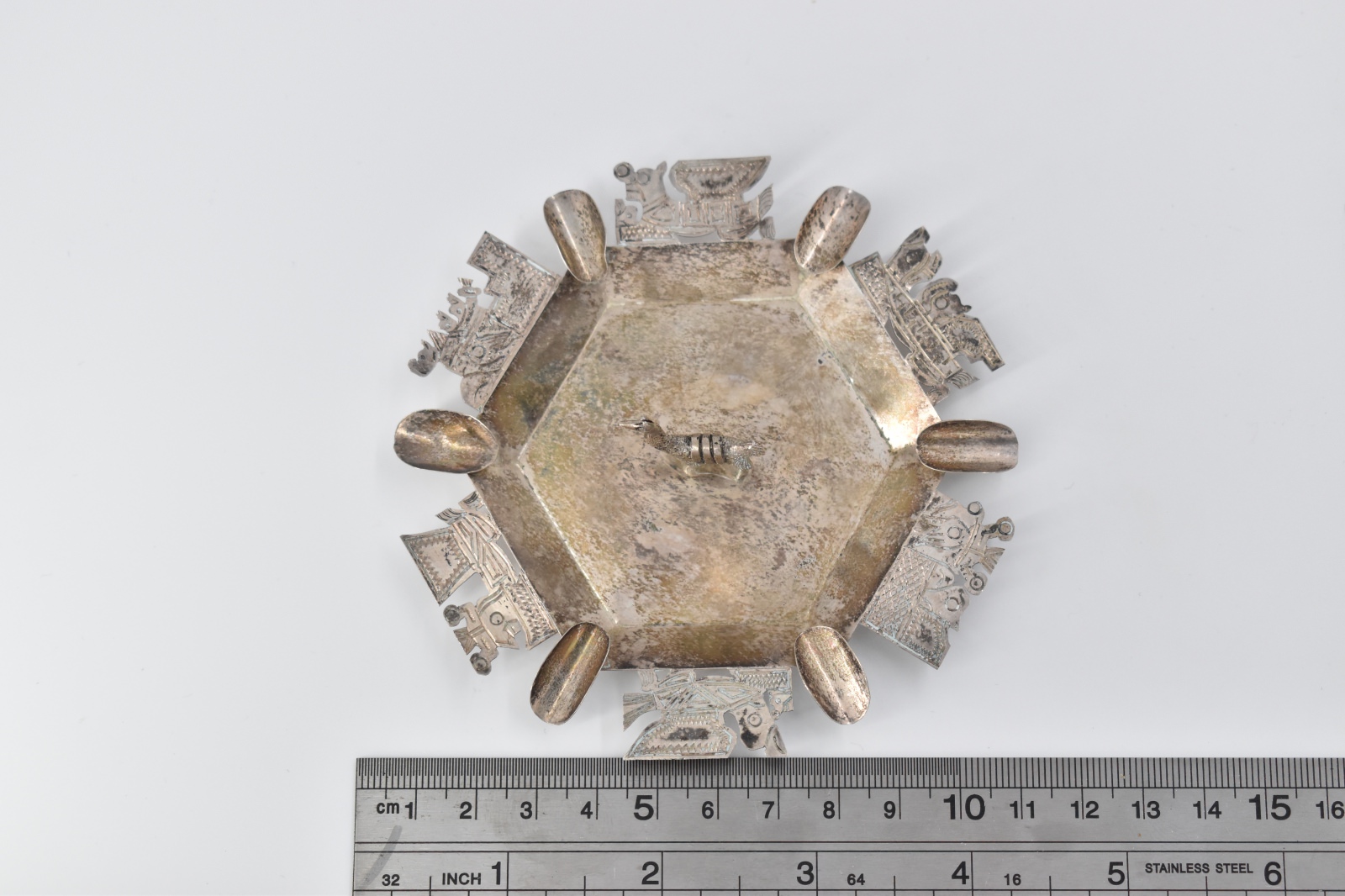 Sterling Silver Peruvian Alpaca Motif Ash Tray | Property Room