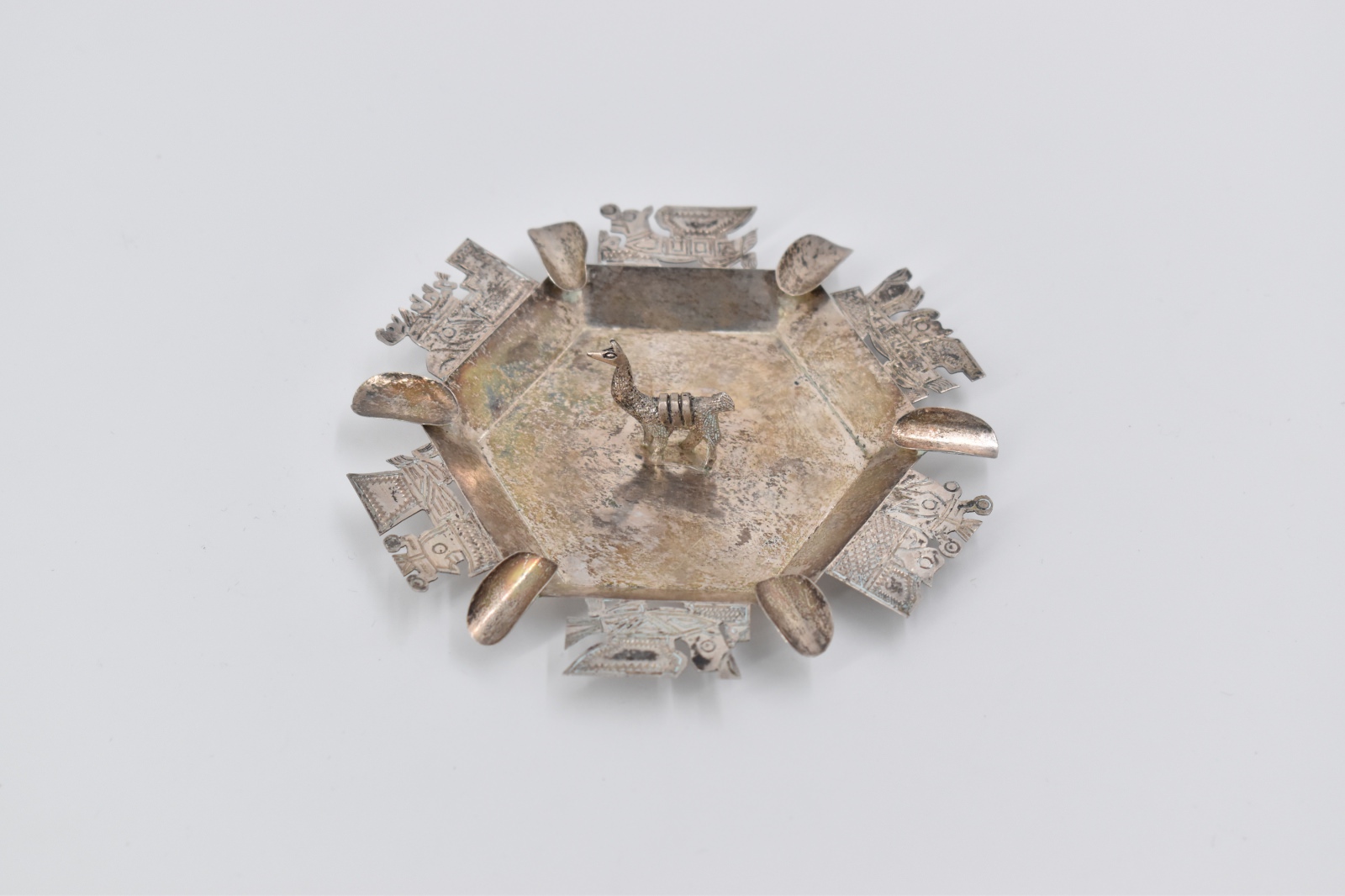 Sterling Silver Peruvian Alpaca Motif Ash Tray | Property Room