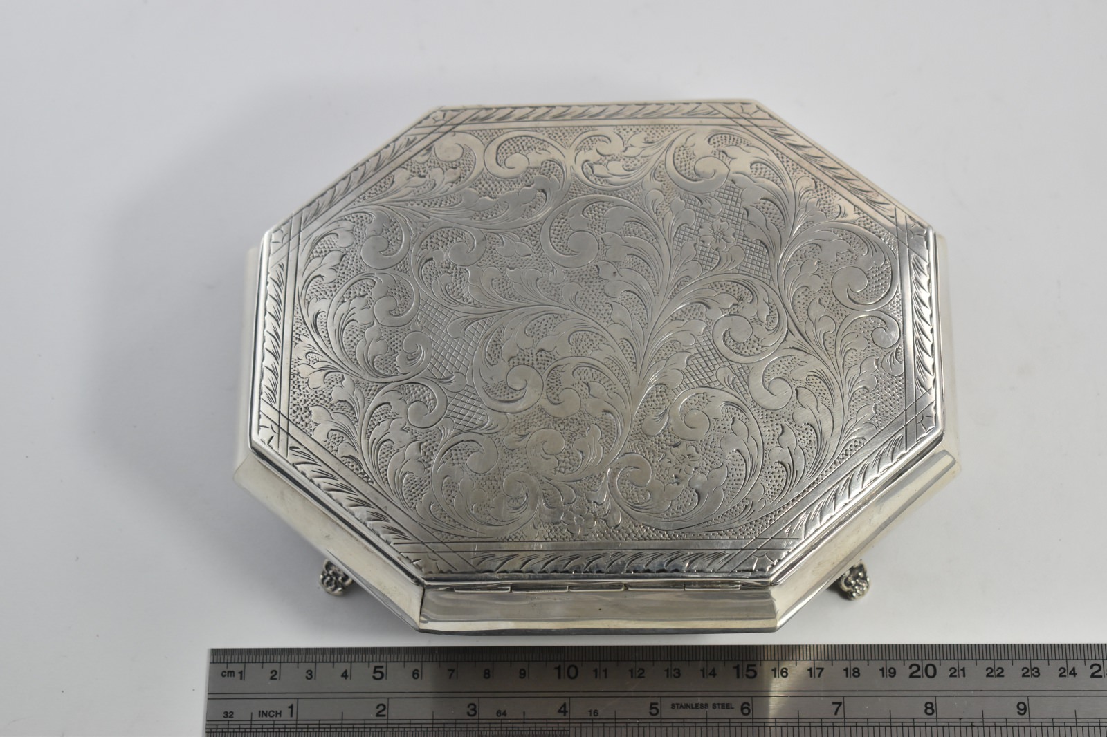 Sterling Silver Peruvian Plata Villa Ornate Scroll Trinket Box ...