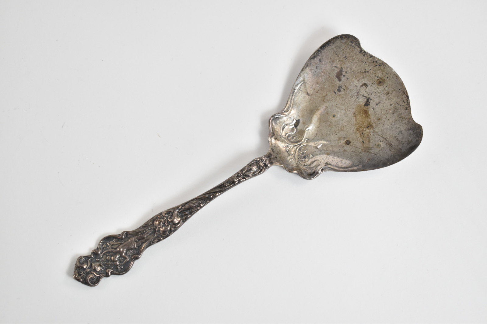 Sterling Silver R Wallace & Sons Irian Pattern Pastry Serving Spoon ...