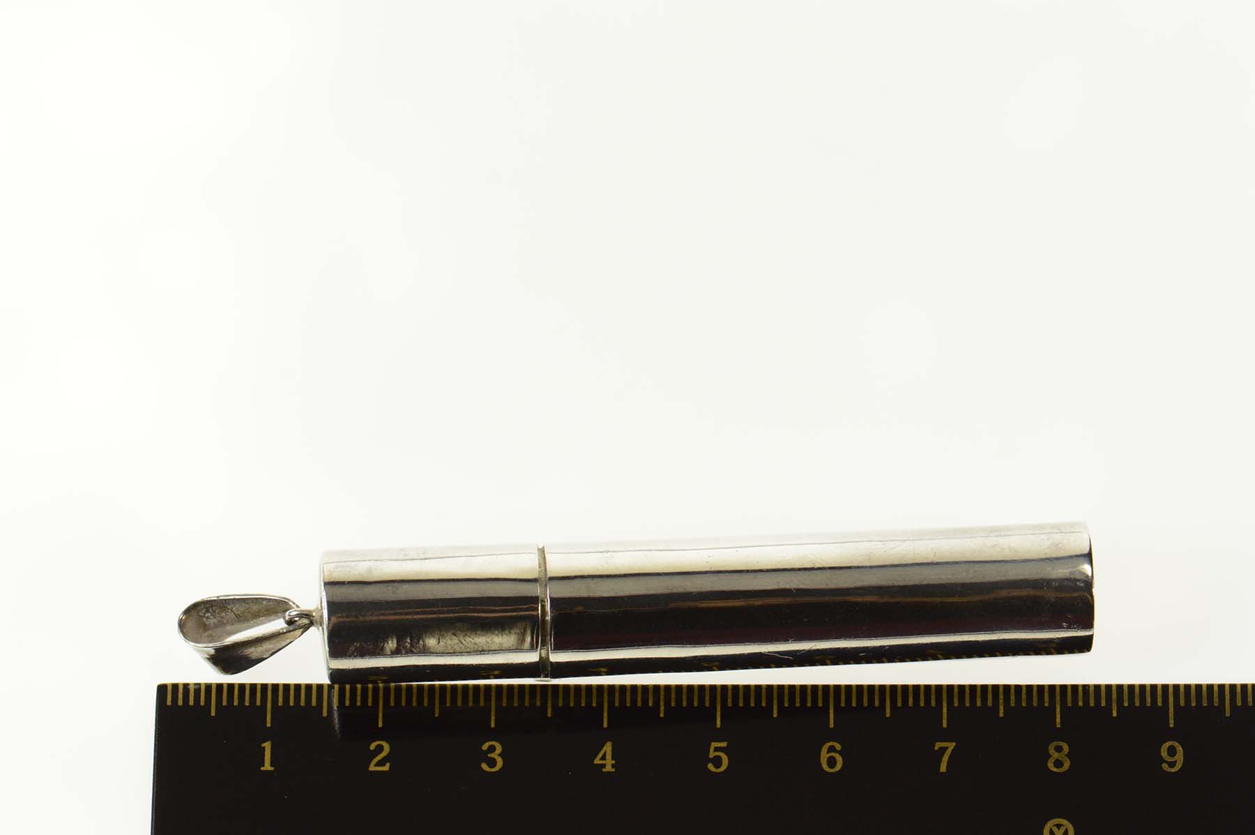 Sterling Silver Round Cylindrical Hinged Box Container Pendant ...