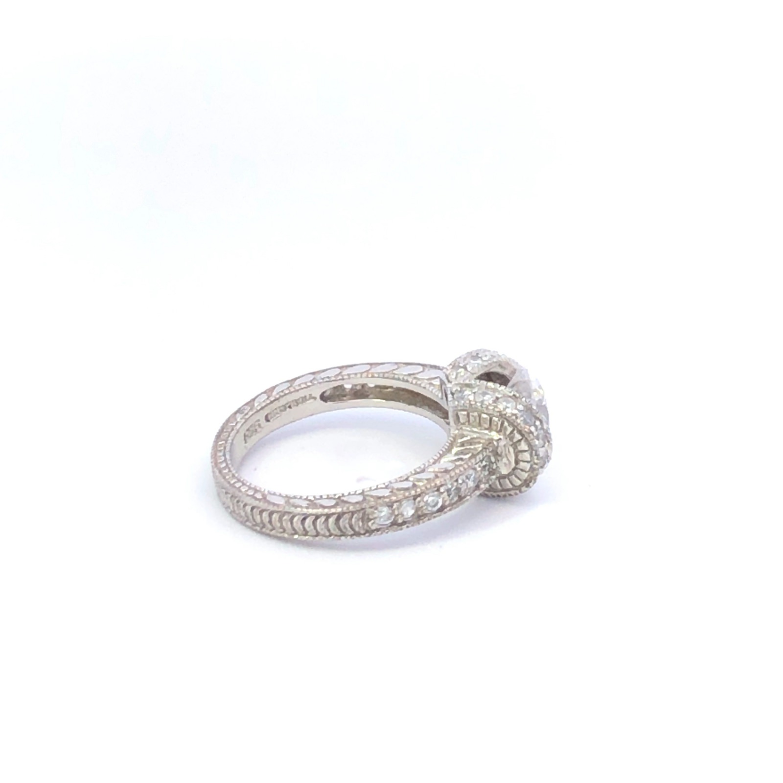 Sterling Silver Round CZ Encrusted Travel Engagement Ring, Size 6 ...