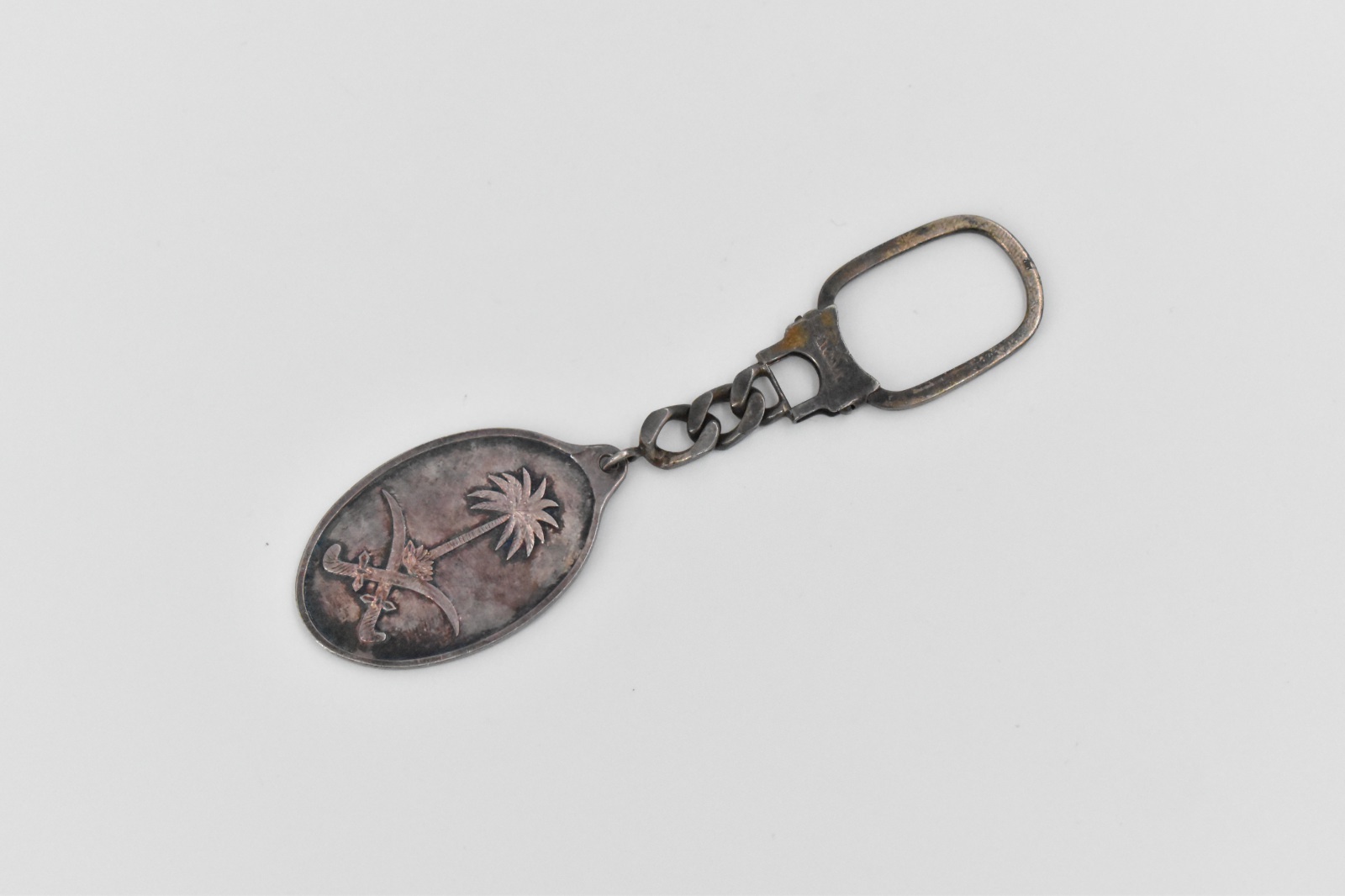Sterling Silver Saudi Arabian Seal 15g Oval Silver Tag Key Chain ...